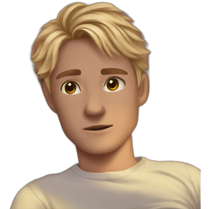 blonde boy resting on back emoji | AI Emoji Generator