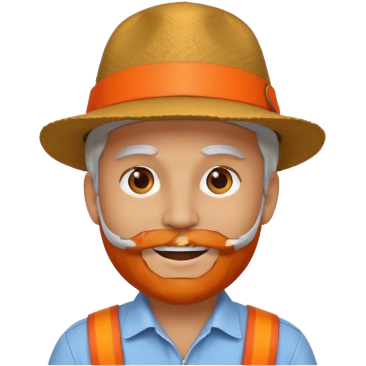 change the hat band with orange band and a red belt. change the facial ...