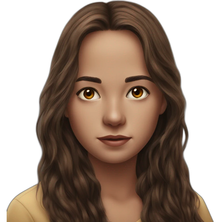 serene brown-haired portrait emoji | AI Emoji Generator