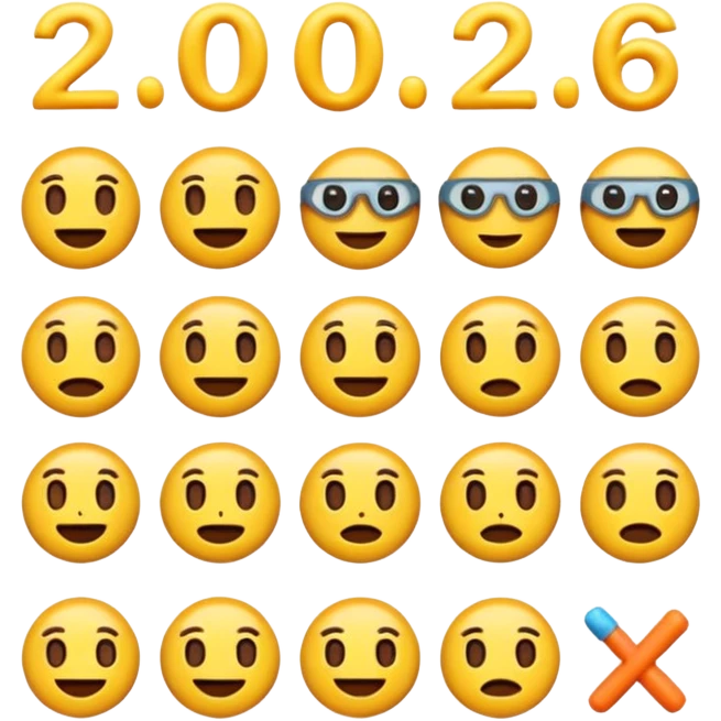 an animated emojis that turns the word "GEO NS" into "2026" emoji | AI ...