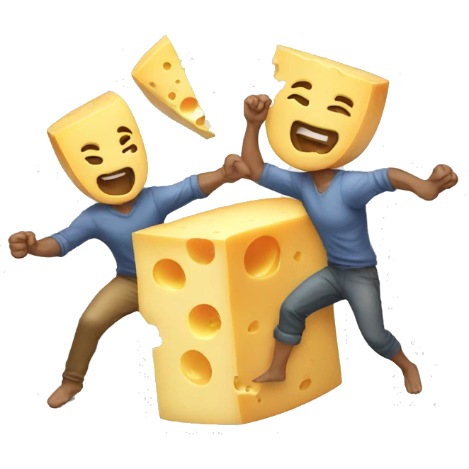 Cheese fight emoji | AI Emoji Generator
