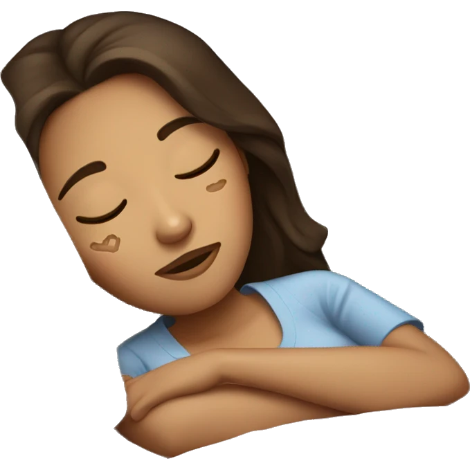 Brunette girl sleeping emoji | AI Emoji Generator