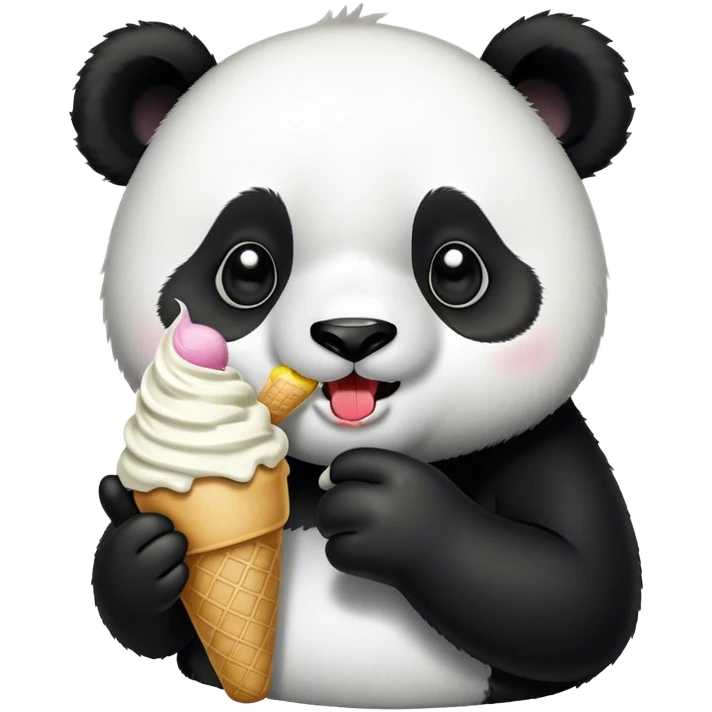 Panda eating ice cream emoji | AI Emoji Generator
