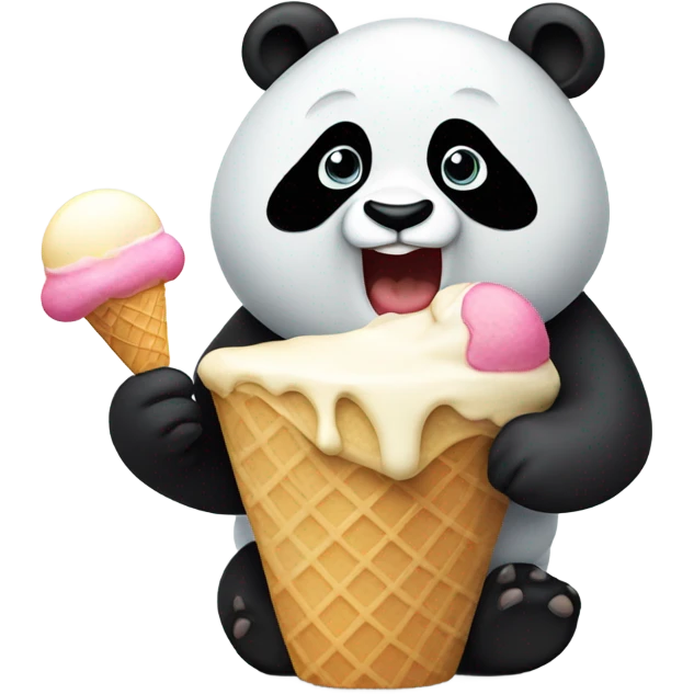 Panda eating ice cream emoji | AI Emoji Generator