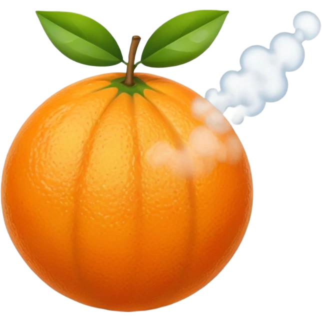 Orange fruit with steam flat emoji | AI Emoji Generator