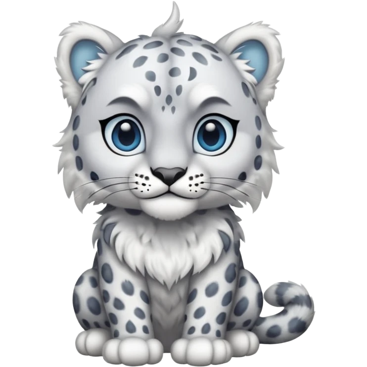 Snow Leopard with a beak and wings, full body emoji | AI Emoji Generator