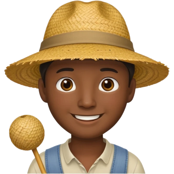 Chinese guy stereotype with straw hat and little eyes emoji | AI Emoji ...