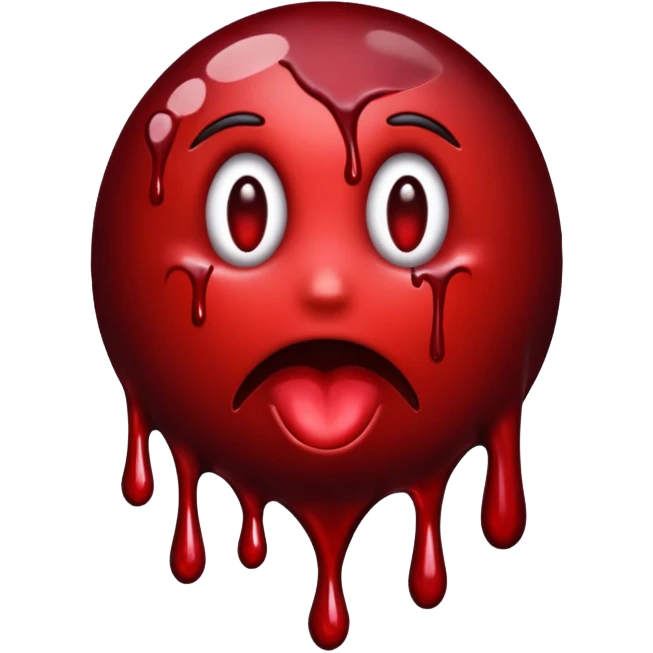 Bold emoji icon of the number 8, dark surface, realistic blood dripping ...