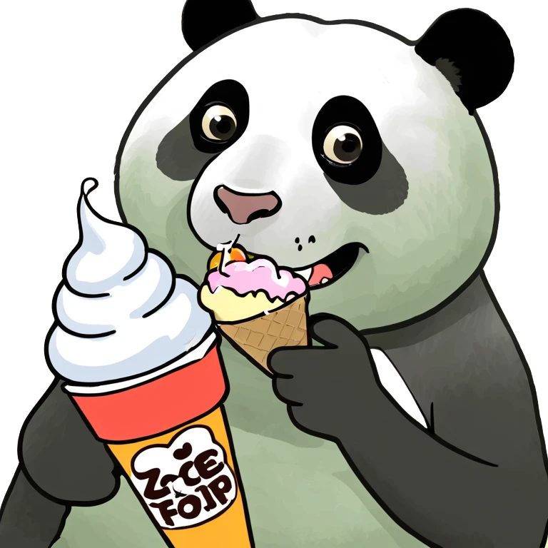 Panda eating ice cream emoji | AI Emoji Generator