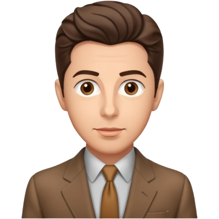 Farley Granger Jr with brown suit emoji | AI Emoji Generator