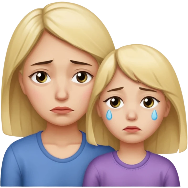 sad family (mom and daughter) emoji | AI Emoji Generator