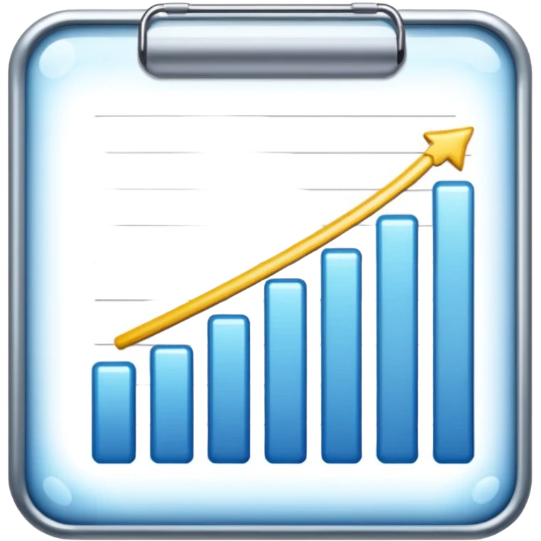 ios style emoji for report sheet consisting graph/ charts with sparkle ...