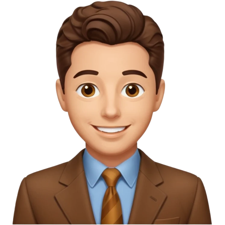 Farley Granger Jr with brown suit emoji | AI Emoji Generator