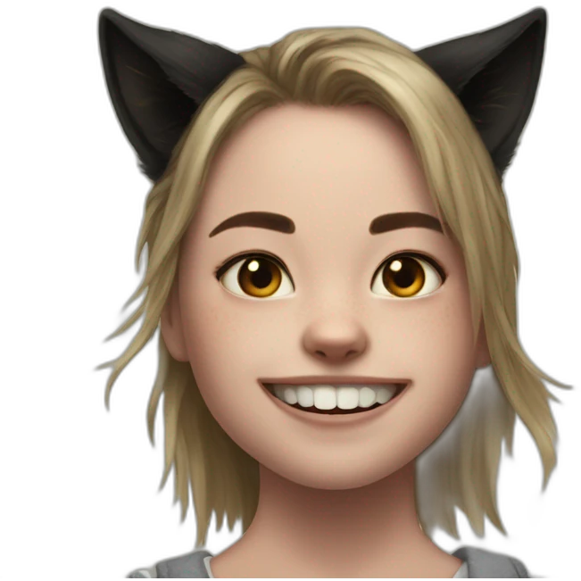 cat girl portrait teeth emoji | AI Emoji Generator