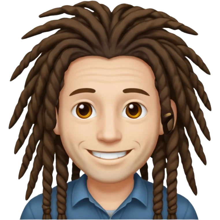 Man with dreadlock smiling white emoji | AI Emoji Generator