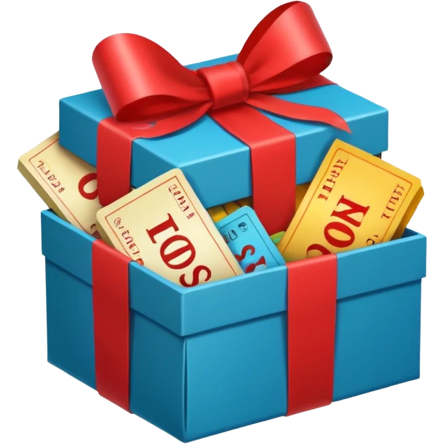 a box marked carnival pack with tickets as a bundle emoji | AI Emoji ...