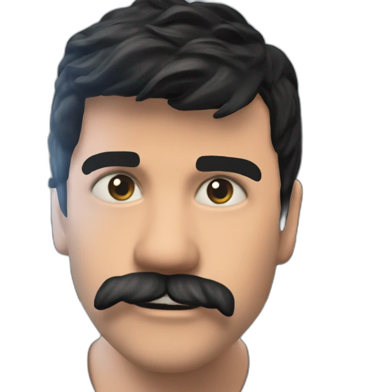 serious mustached man staring emoji | AI Emoji Generator
