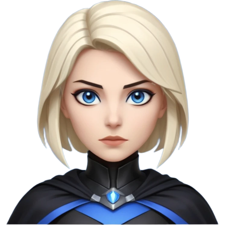 dark sci-fi villain female portrait, head and shoulders only, black ...