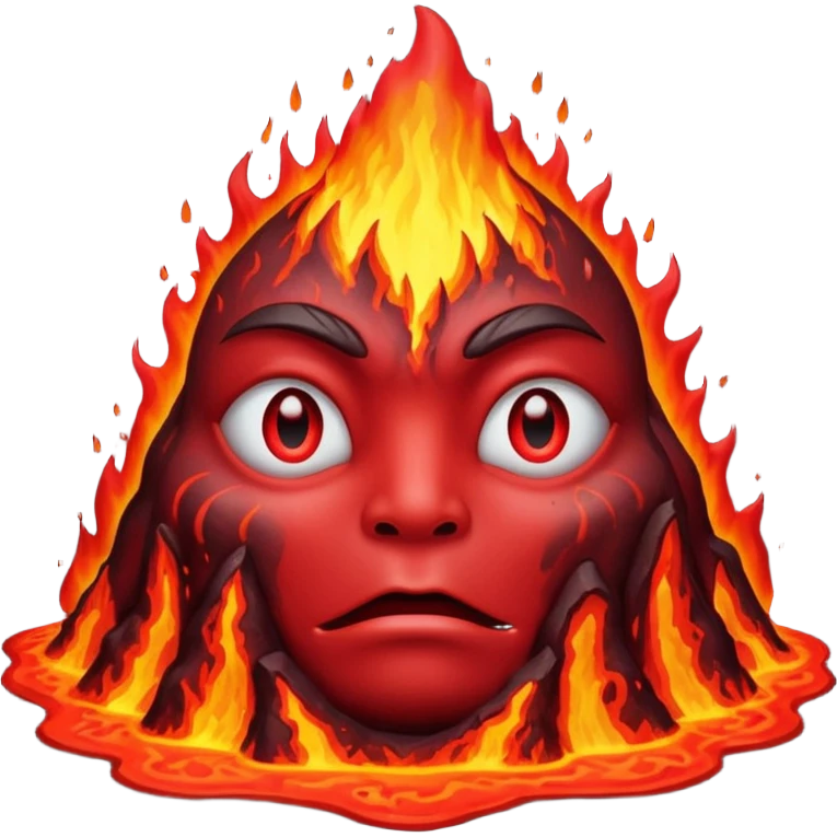 Create a volcano with its eyes tightly shut red face emoji | AI Emoji ...