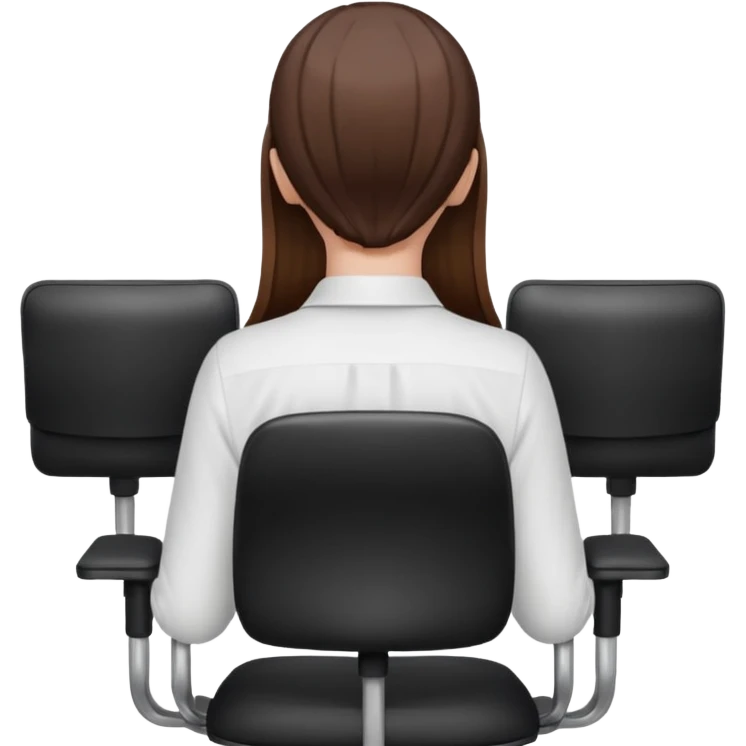 Woman from Back of head sitting on an office chair emoji | AI Emoji ...