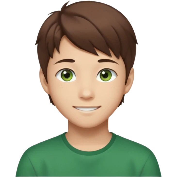 Discord emoji. the face of an Anime asian style teen boy with brown ...