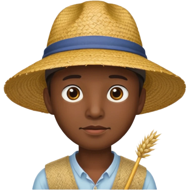 Chinese guy stereotype with straw hat and little eyes emoji | AI Emoji ...