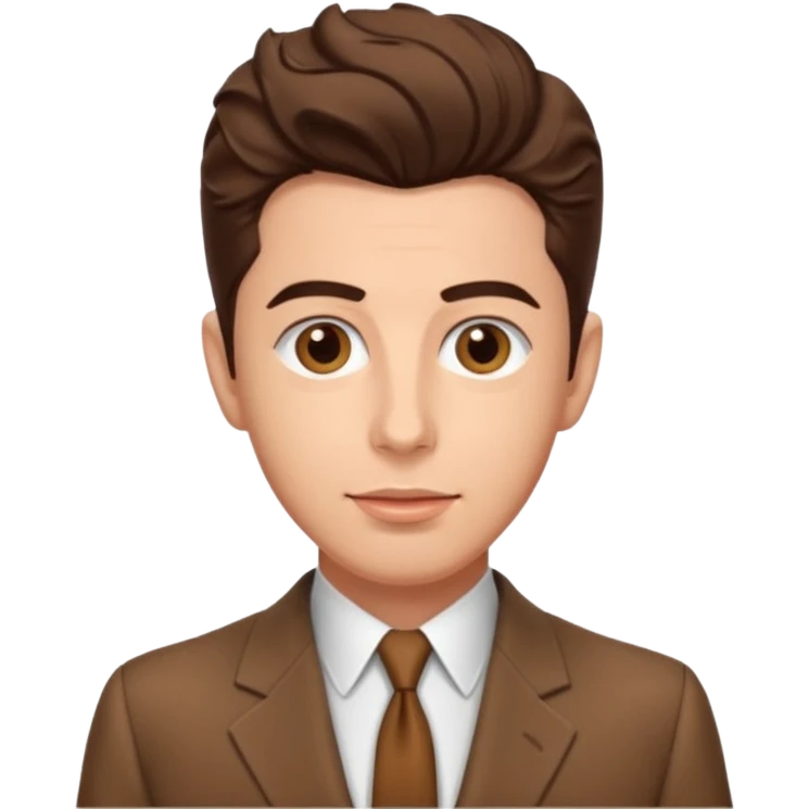 Farley Granger Jr with brown suit emoji | AI Emoji Generator