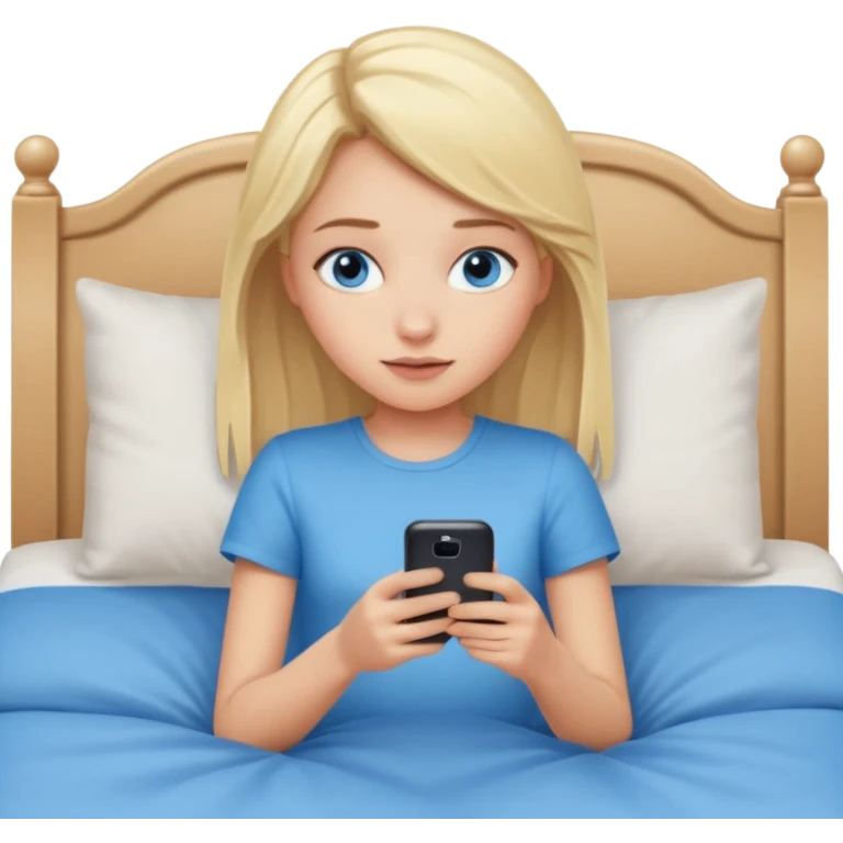 girl texting on bed emoji | AI Emoji Generator