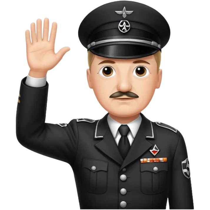 Hitler raising one hand straight out like a Sieg Hail salute in Black ...