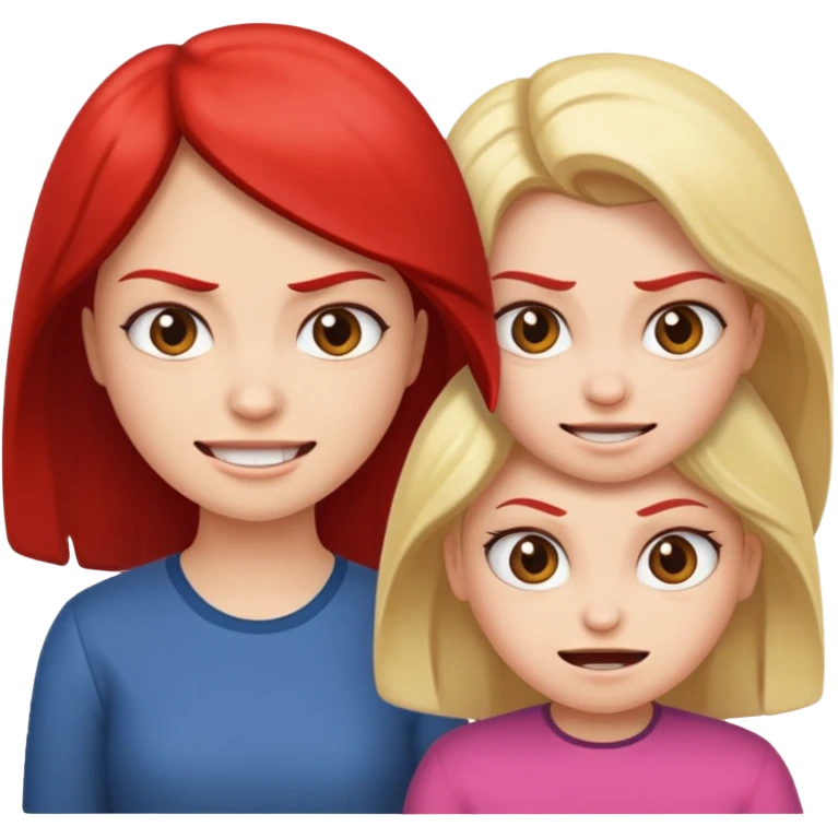 smiling woman and little angry woman emoji | AI Emoji Generator
