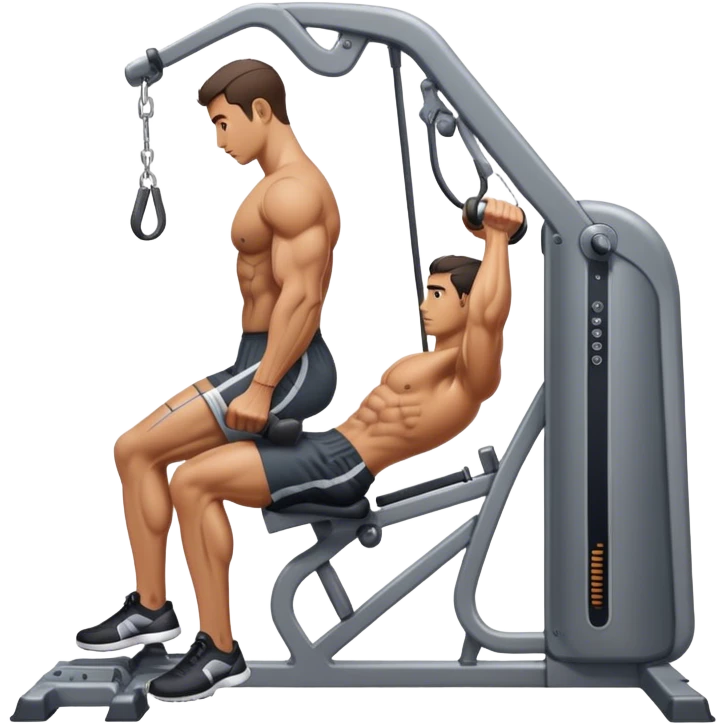 side-view man cable-machine tricep-pushdown emoji | AI Emoji Generator