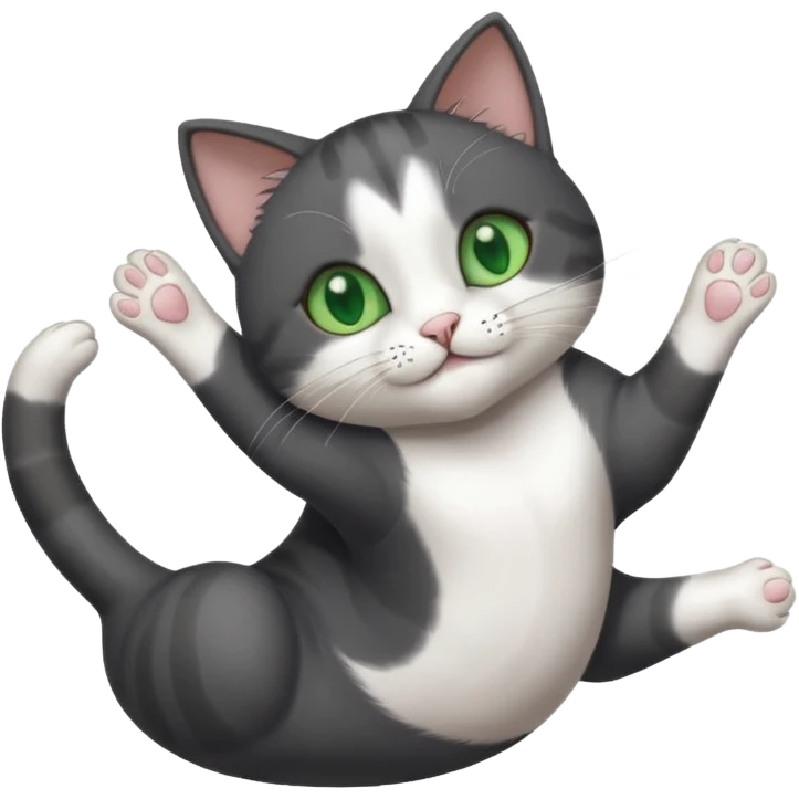 beautiful female solid dark grey cat with green eyes, white toes/paws ...