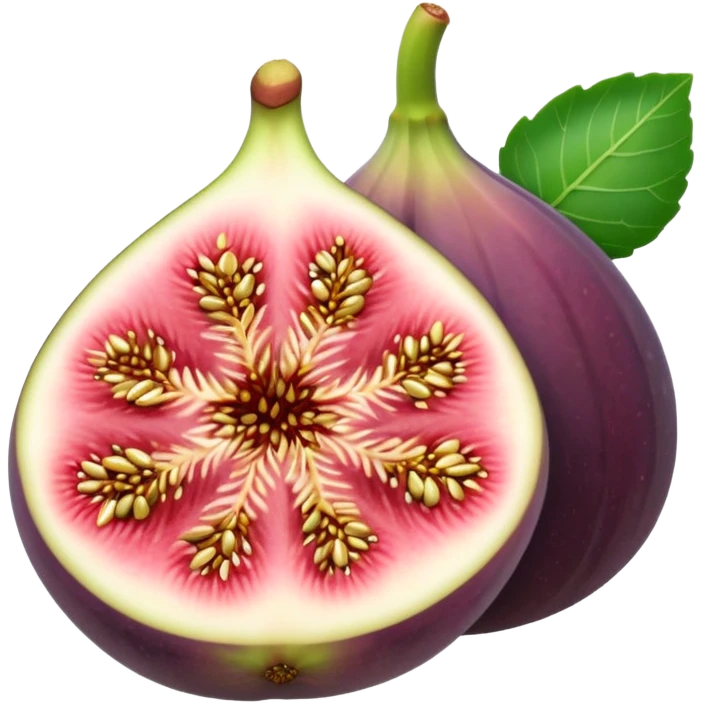 Please create a emoji of a cross-section of a fig with a small leaf ...