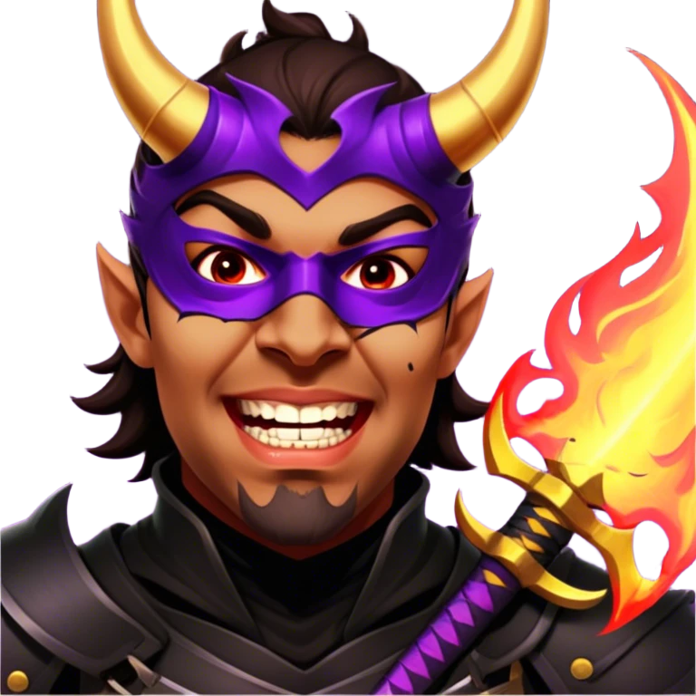 Demon-Horned Warrior emoji | AI Emoji Generator