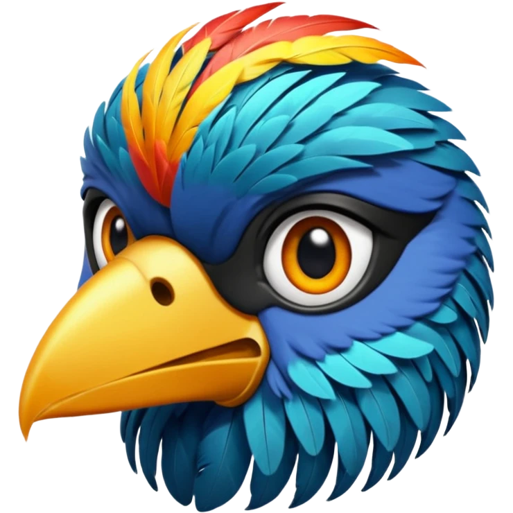 Un oiseau qui lance un regard sérieux emoji | AI Emoji Generator