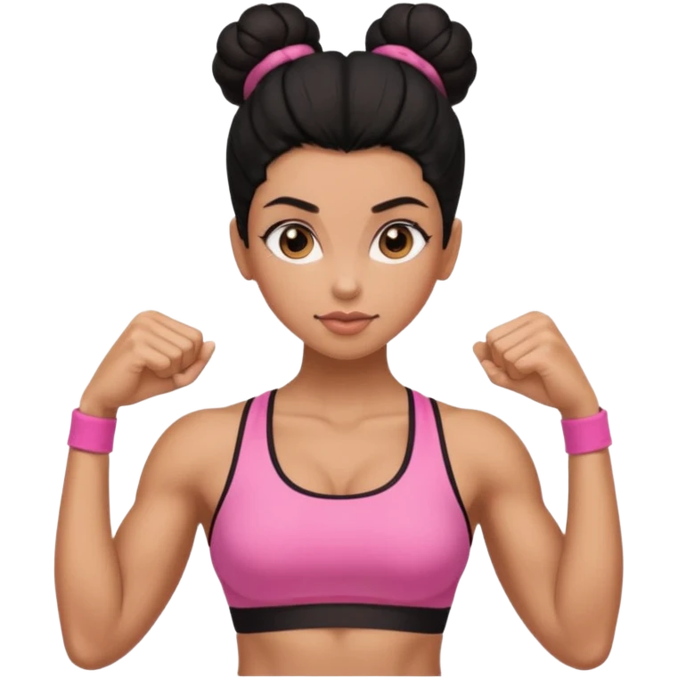 Caramel skinned toned female with a black bun for hair. Her eyes are a ...