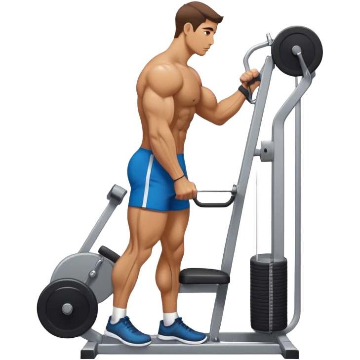 side-view man cable-machine tricep-pushdown emoji | AI Emoji Generator