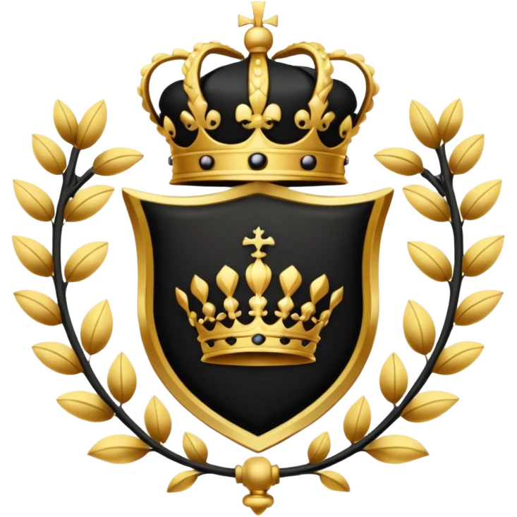 royal crest black and gold not too many little details emoji | AI Emoji ...