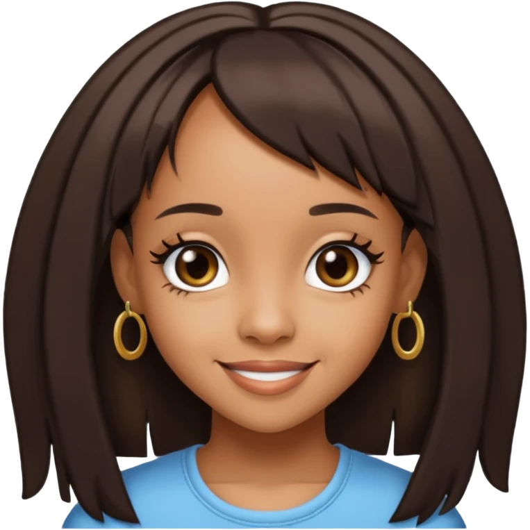 Lisa Left Eye Lopes with dark brown long hair emoji | AI Emoji Generator