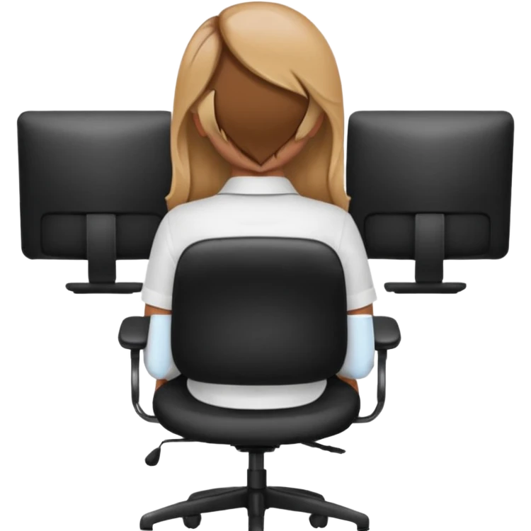 Woman from the Back of head sitting on an office chair emoji | AI Emoji ...