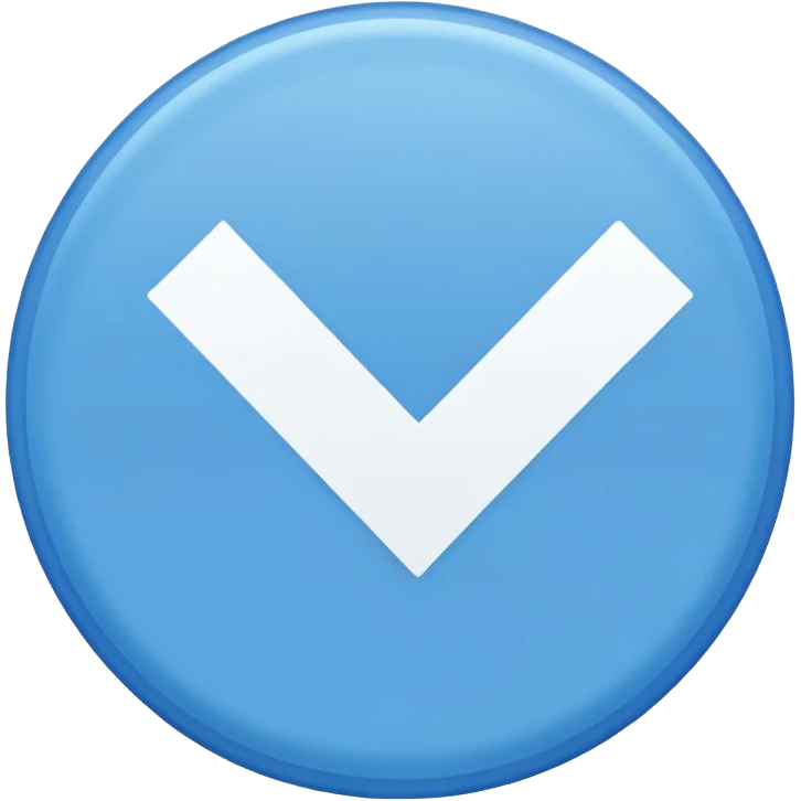 Un circulo de color azul claro que adentro este una palomita de color ...