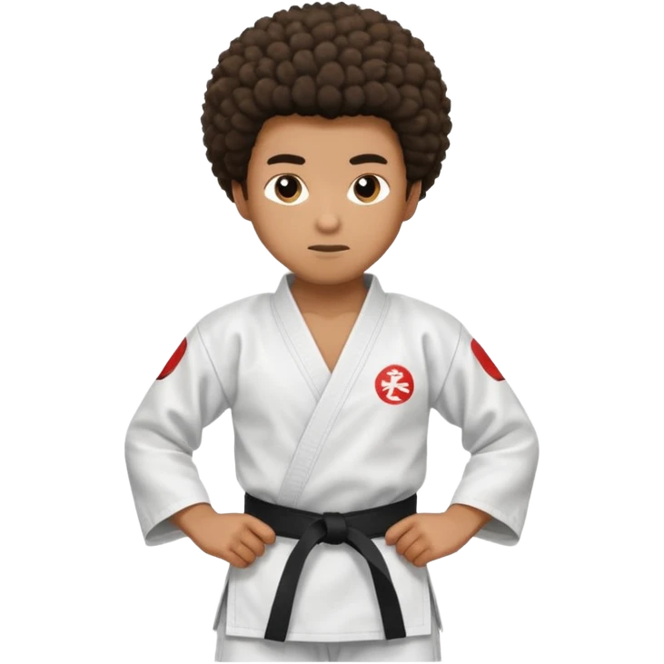 black karate instructor with afro hair and a low taper haircut, and a ...