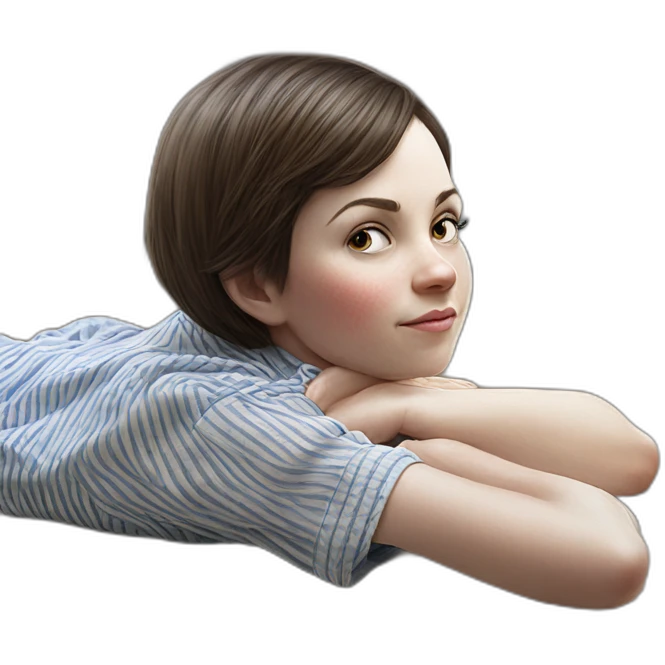 girl resting on stomach peacefully emoji | AI Emoji Generator