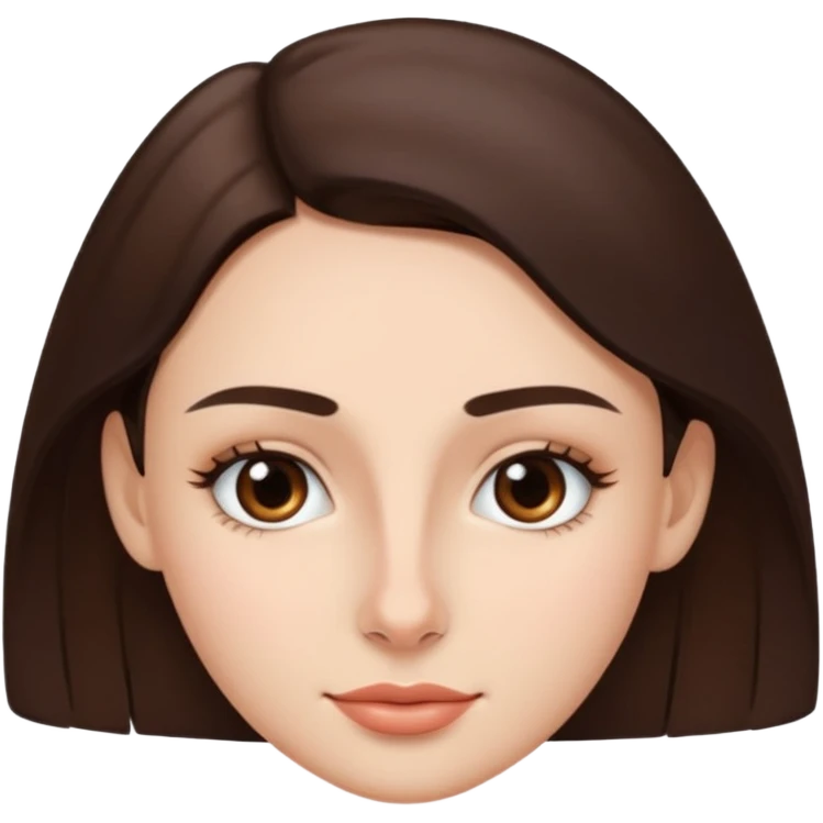 a brunette with thin nose almost sharp jaw line perfect eye brows emoji ...