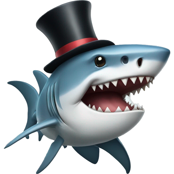 shark with tophat emoji | AI Emoji Generator