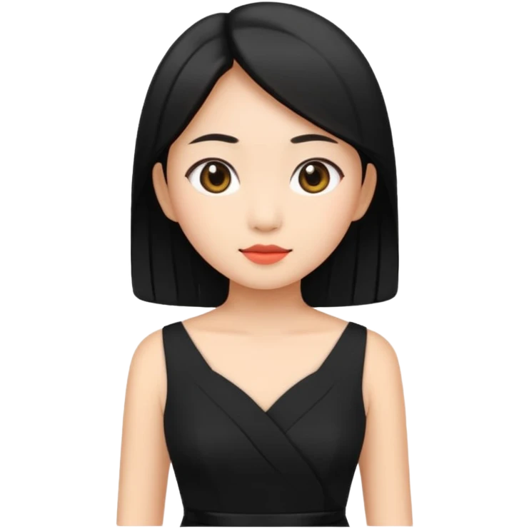 asian young woman in black dress emoji | AI Emoji Generator