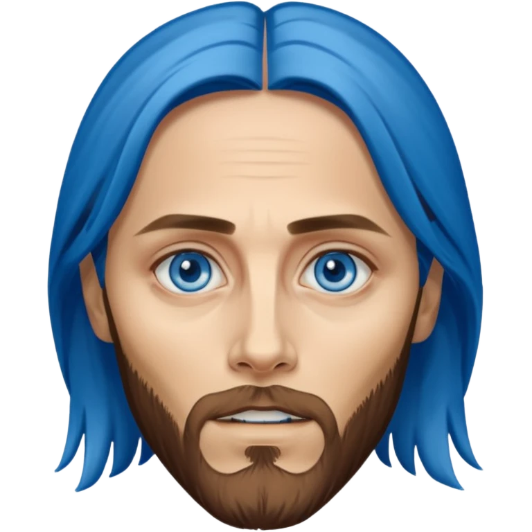 Jared Leto with blue eyes emoji | AI Emoji Generator