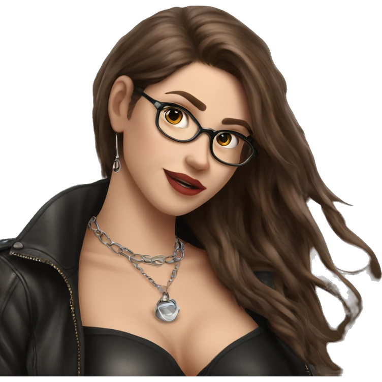 "stylish girl in leather jacket" emoji | AI Emoji Generator