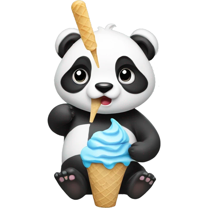 Panda eating ice cream emoji | AI Emoji Generator