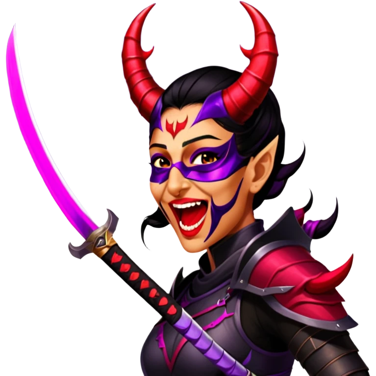 Demon-Horned Warrior emoji | AI Emoji Generator